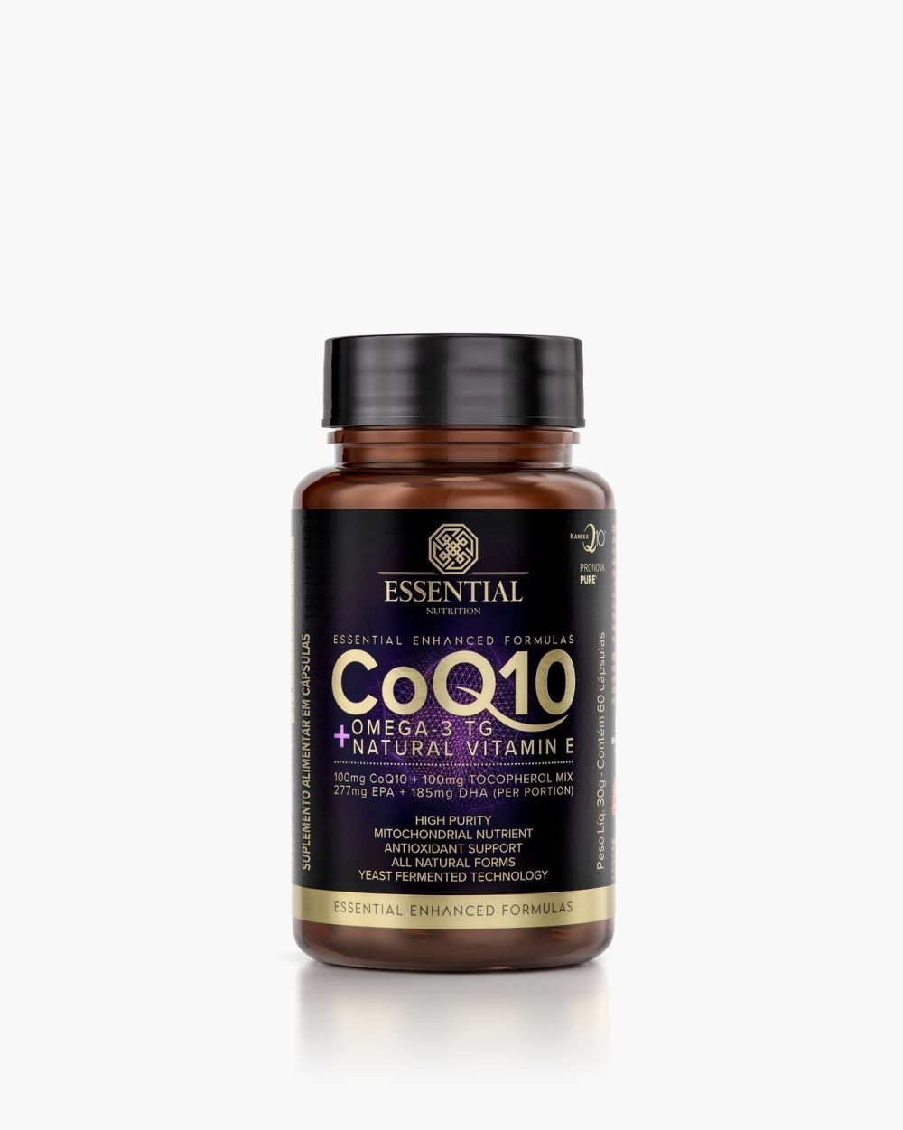 CoQ10 em cápsula | Coenzima Q10 + Ômega-3 + Vitamina E
